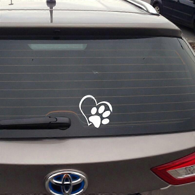Car sticker, Paws with heart stickers for cars, Sticker with paws and ...