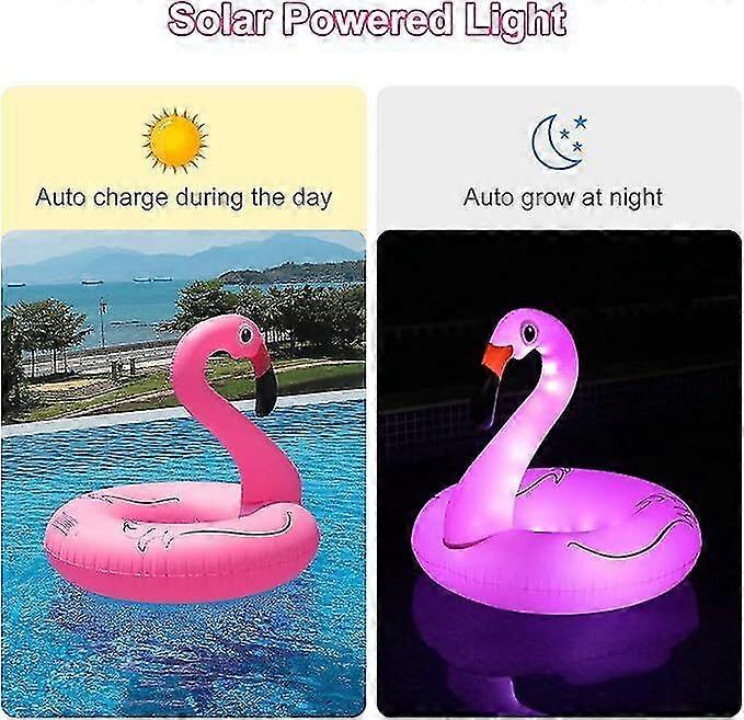 Inflatable Flamingo Pool Floats with Lights, Solar Powered Flamingo ...