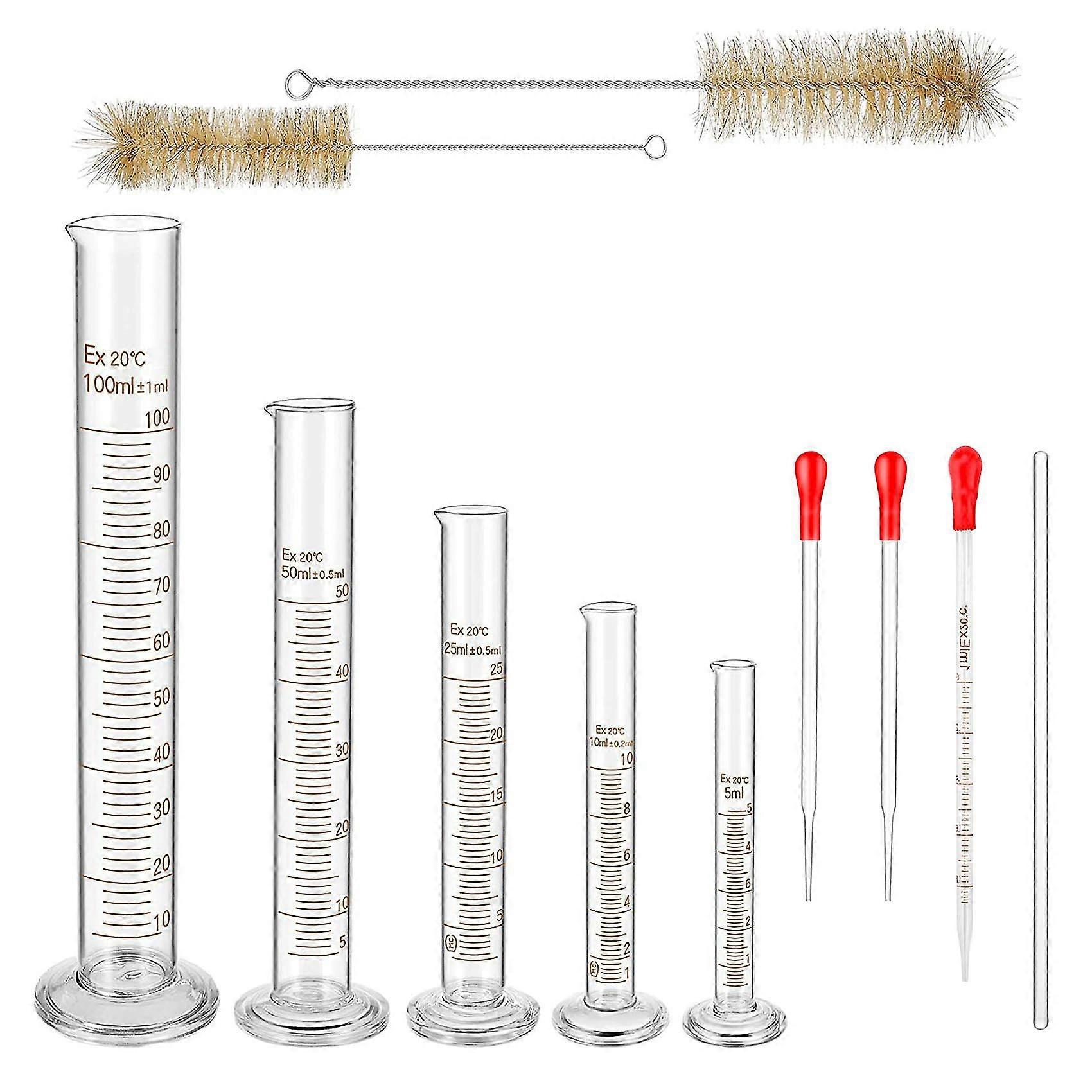 Glass Graduated Measuring Cylinders Set,premium Borosilicate Cylinders ...