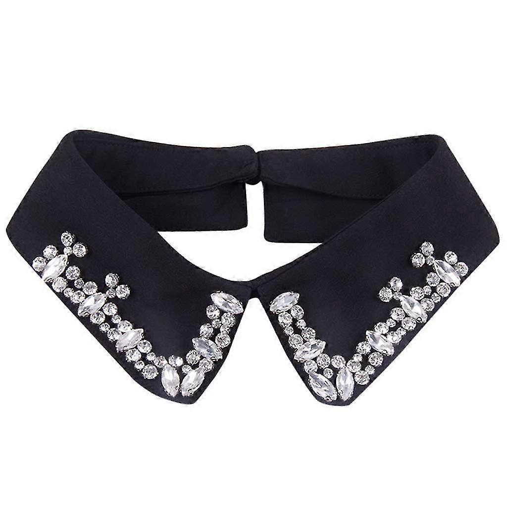 Women Diamond Button Blouse False Collar Clothes Shirt Detachable ...