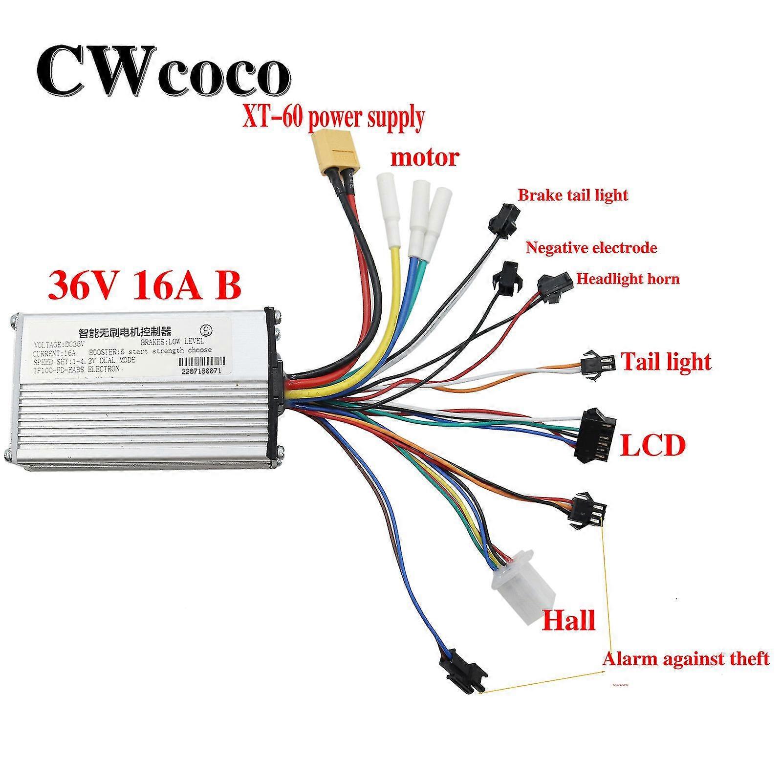36v 48v 500w 800w Brushless Motor Controller Tf-100 Lcd Display Meter For Kugoo M4 Electric ...