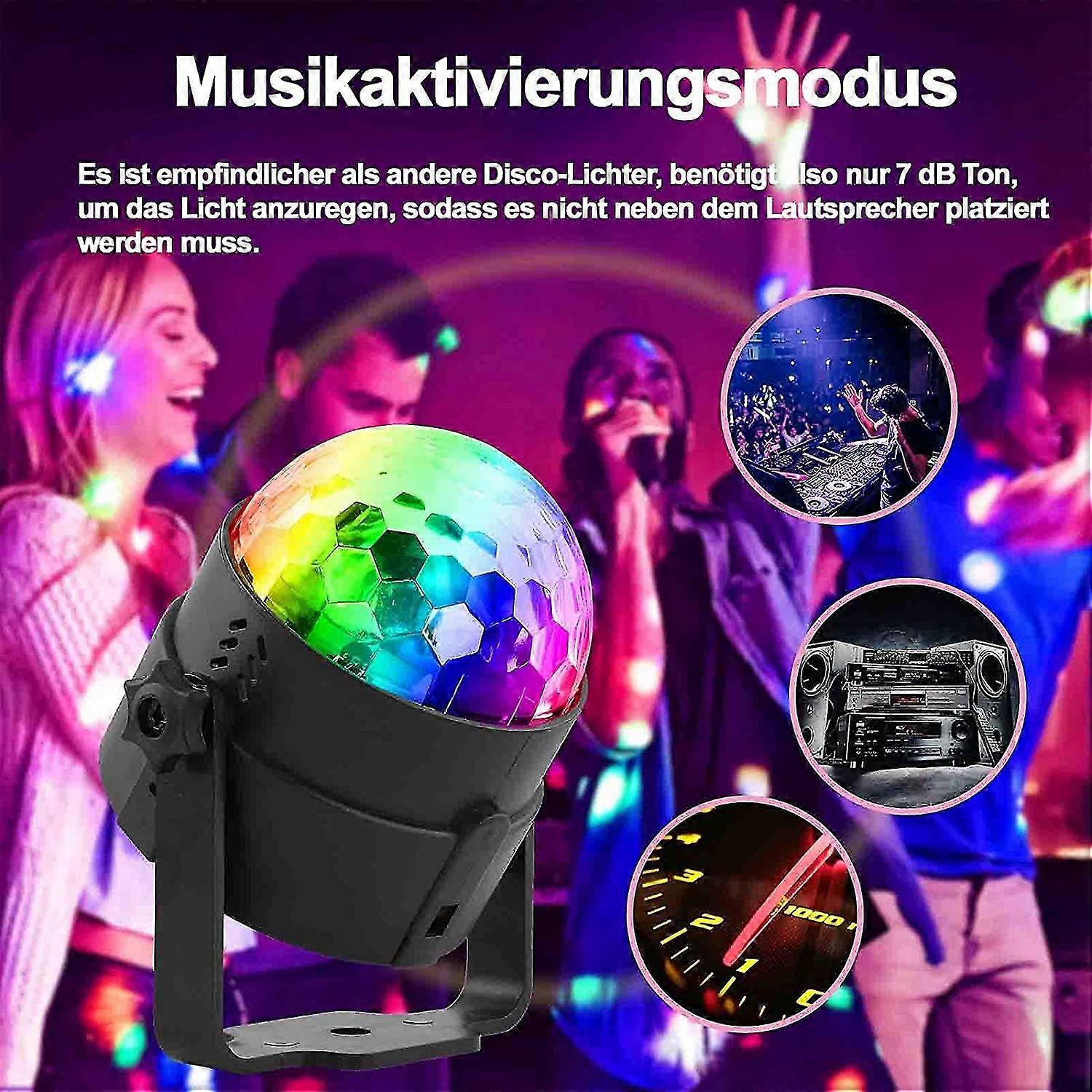 Disco Lights, Mini Led Sound Activated Dj Party Lights Rotating 3w Rgb ...