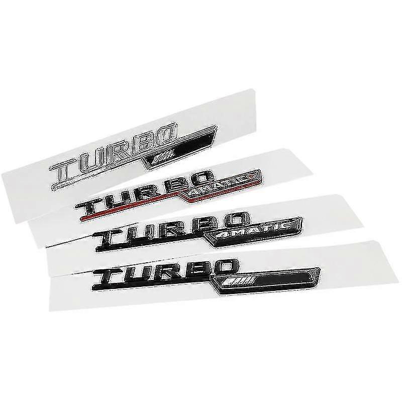 3d Abs Black Turbo Amg Logo Turbo 4matic Emblem Car Fender Badge For ...