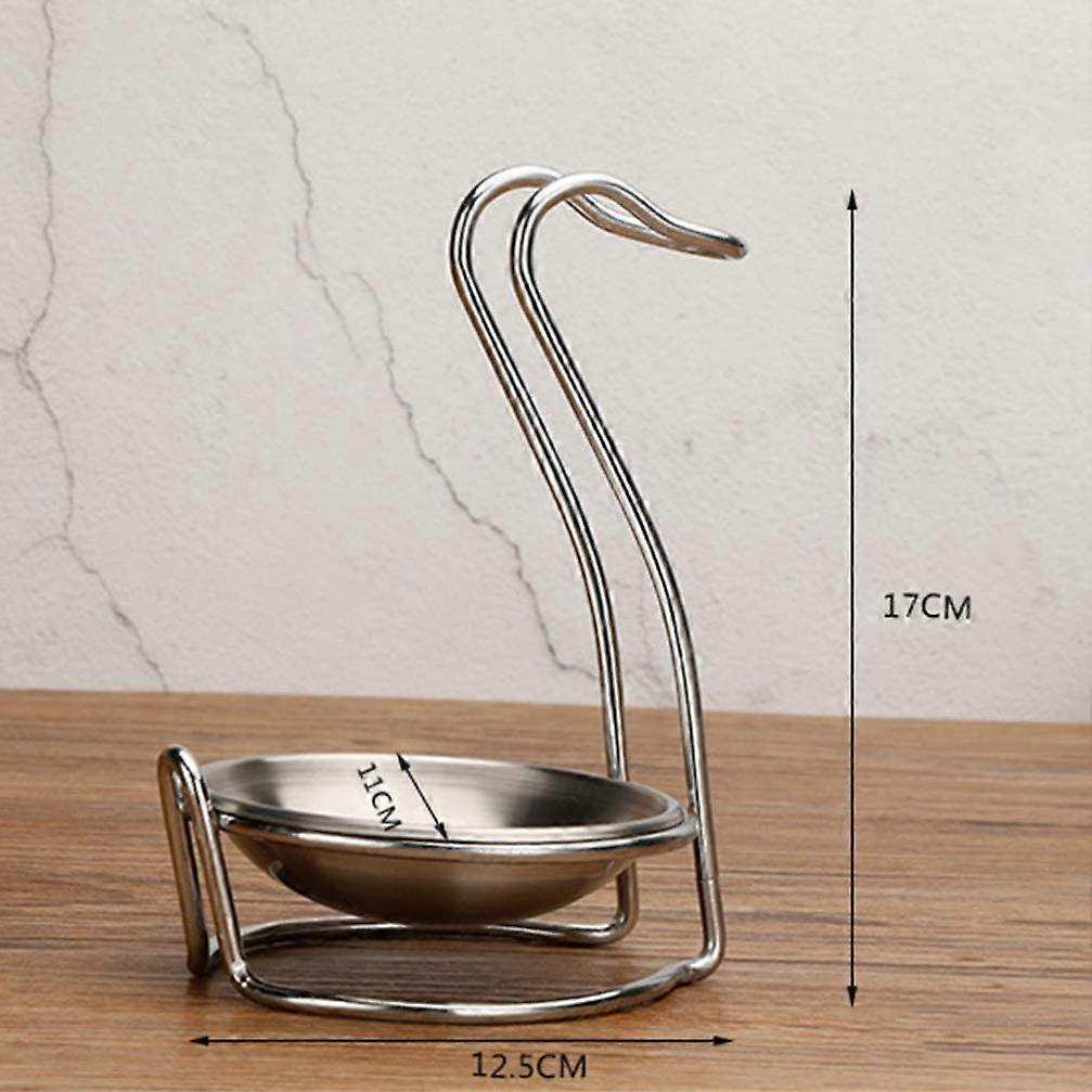Soup Spoon Rest Holder Swan Shapes Stainless Steel Vertical Saving Soup ...