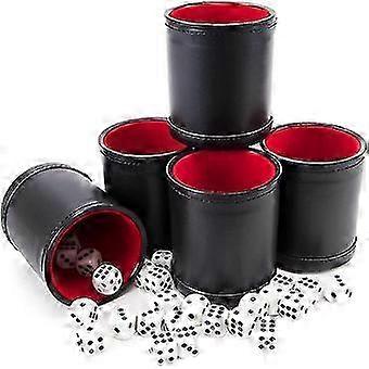 Bundle Of 5 Professional Dice Cups Red Felt-lined, Quality Bicast ...