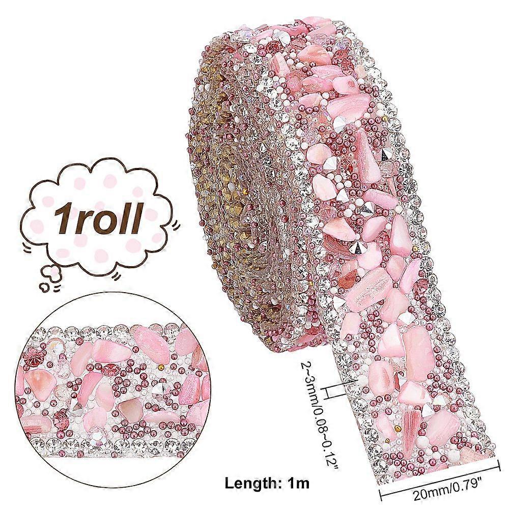 1 Yard Crystal Rhinestones Trim 20mm/0.79 Inch Pink Hotfix Ribbon ...