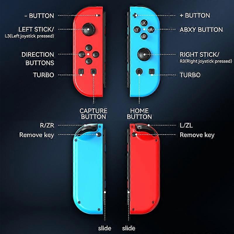 JOY-02 Gaming Left And Right Handle With RGB Lights Body Feel Bluetooth ...