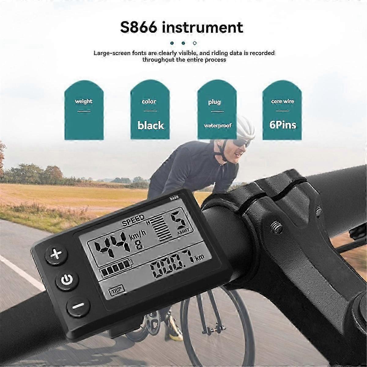 LCD-S866 Electric Bike LCD Display Meter Dashboard Display Panel 24V ...