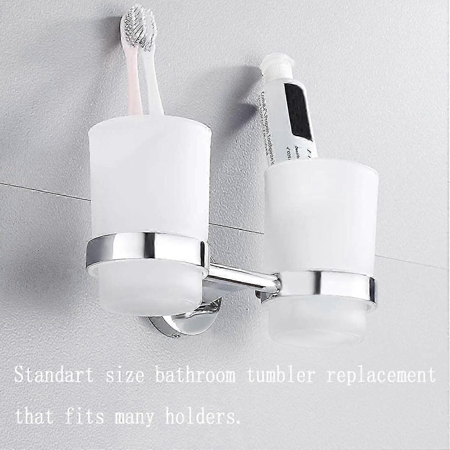 Toothbrush Cup, 2pcs Glass Tumbler Toothbrush Mug Replacement For Wall ...