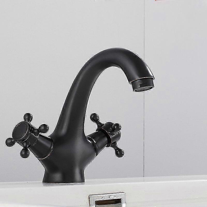 Traditional Victorian Integral Basin Faucet Vintage Cross Double Handle ...