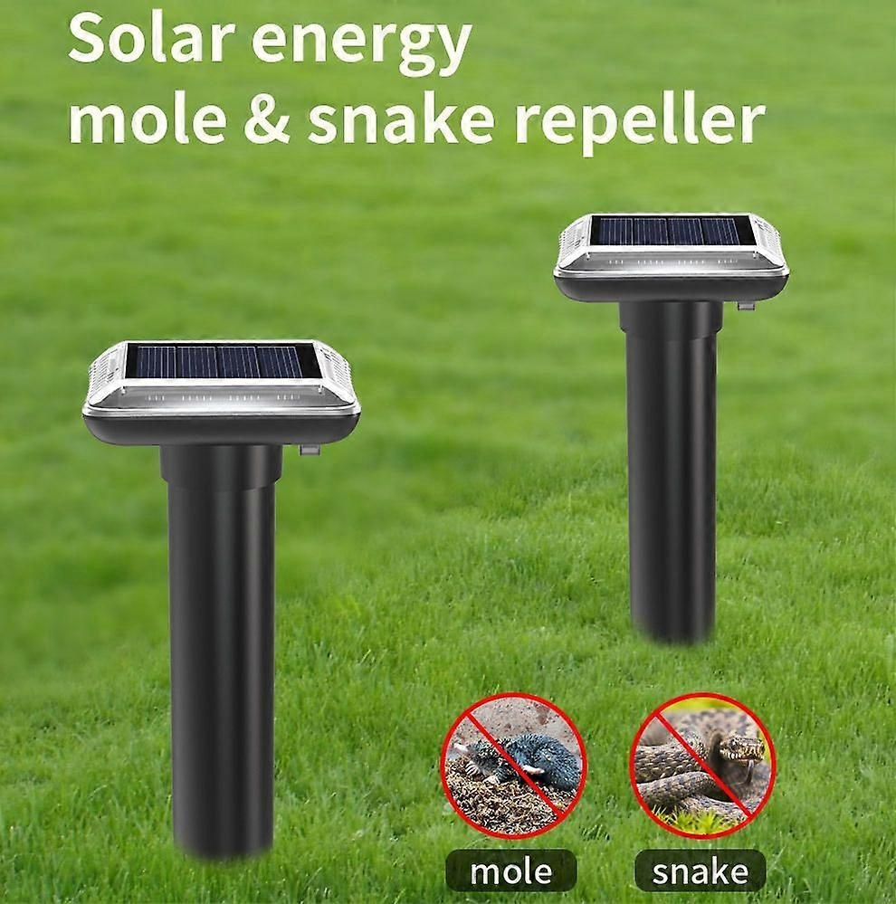 Solar Mole Repellent, 2PCS Sonic Mole Deterrent Devices, Ultrasonic ...