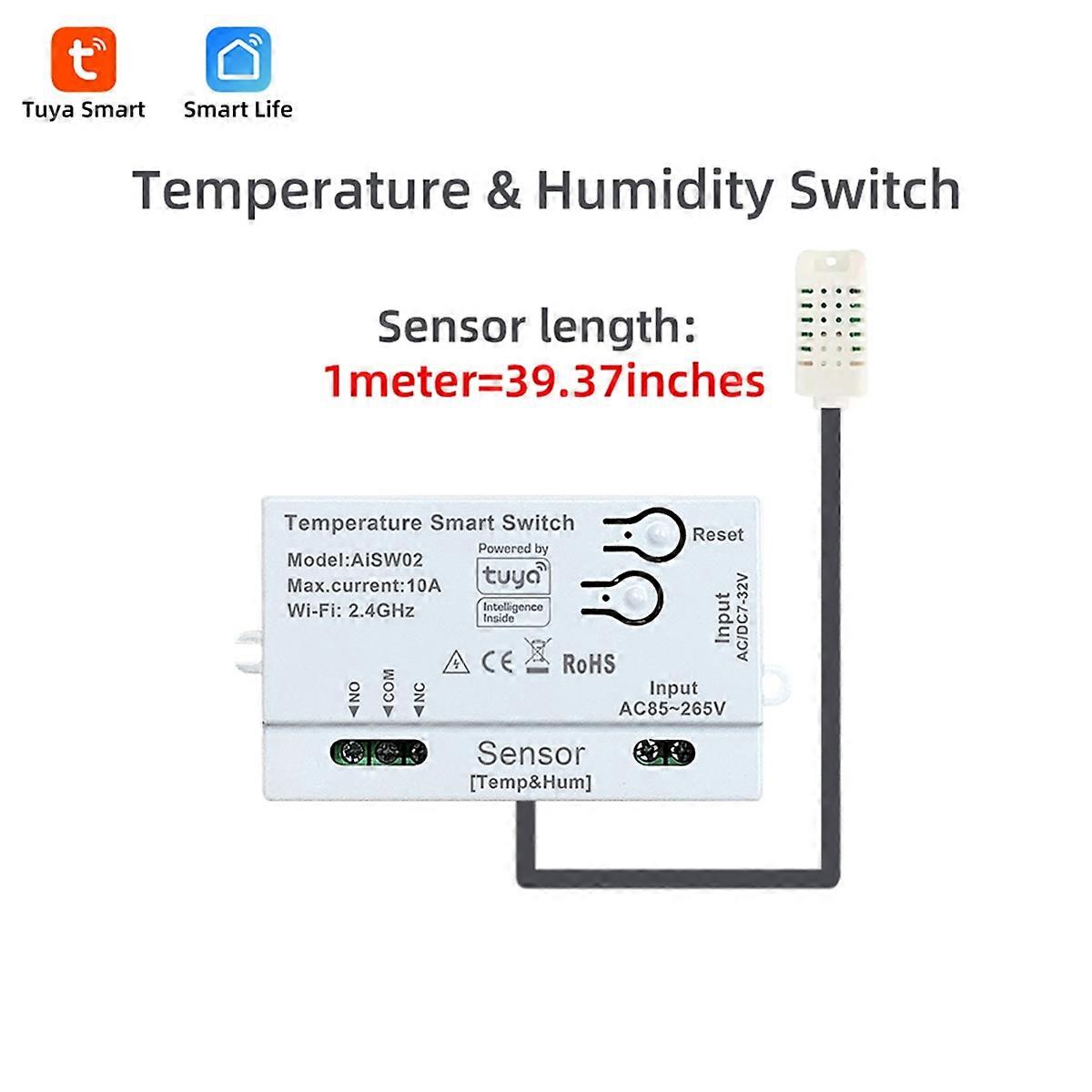 Tuya Temperature Humidity Switch Sensor WiFi Temperature Humidity ...