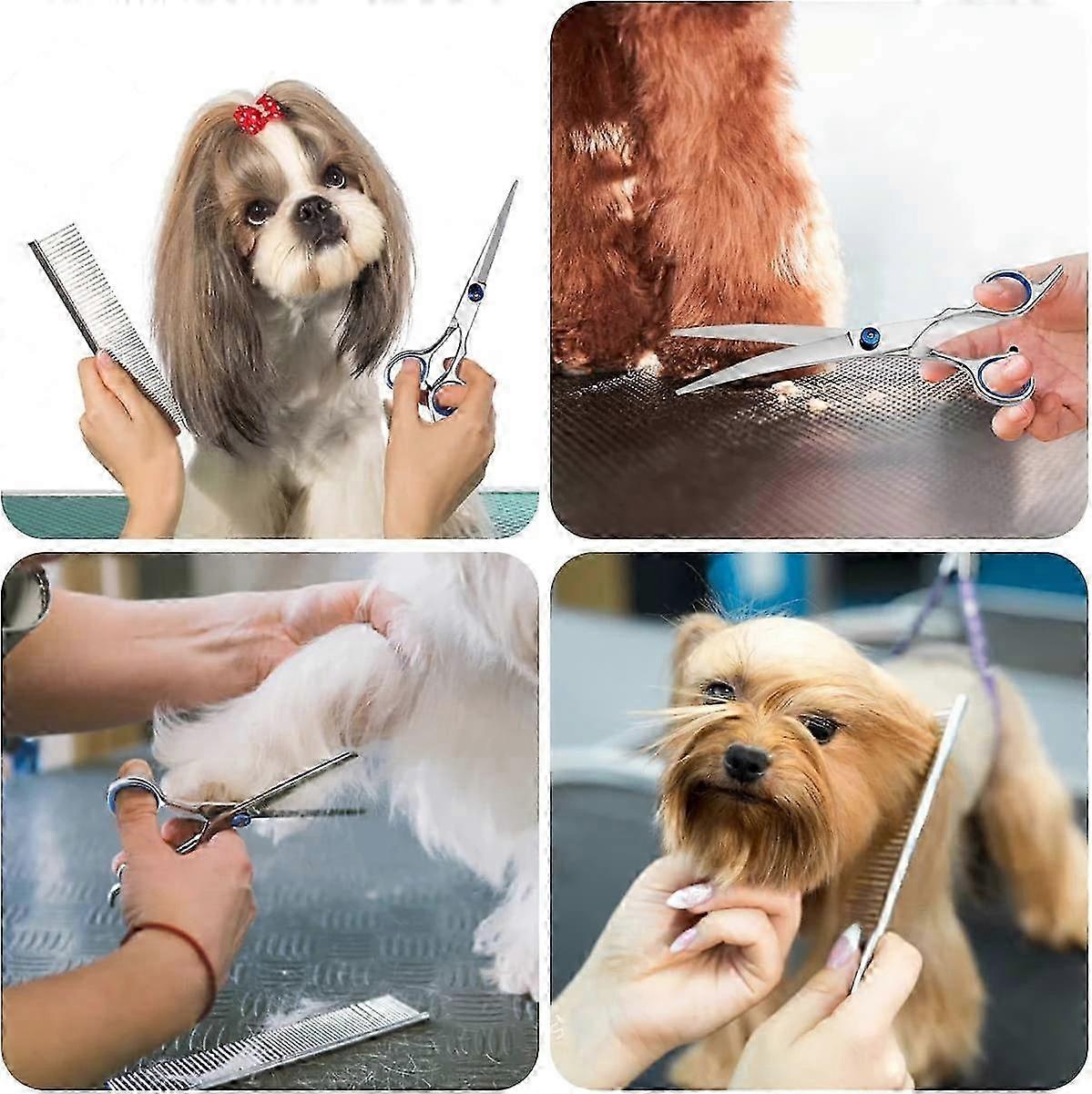 5pcs/Set Stainless Steel Pet Dog Grooming Scissors Professional Animal ...