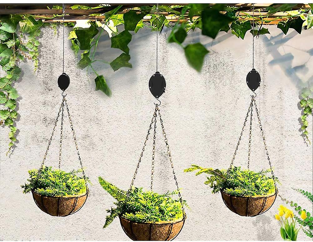 Plant Pulleys Adjustable Plant Hanger Pulley System - 2 Retractable ...