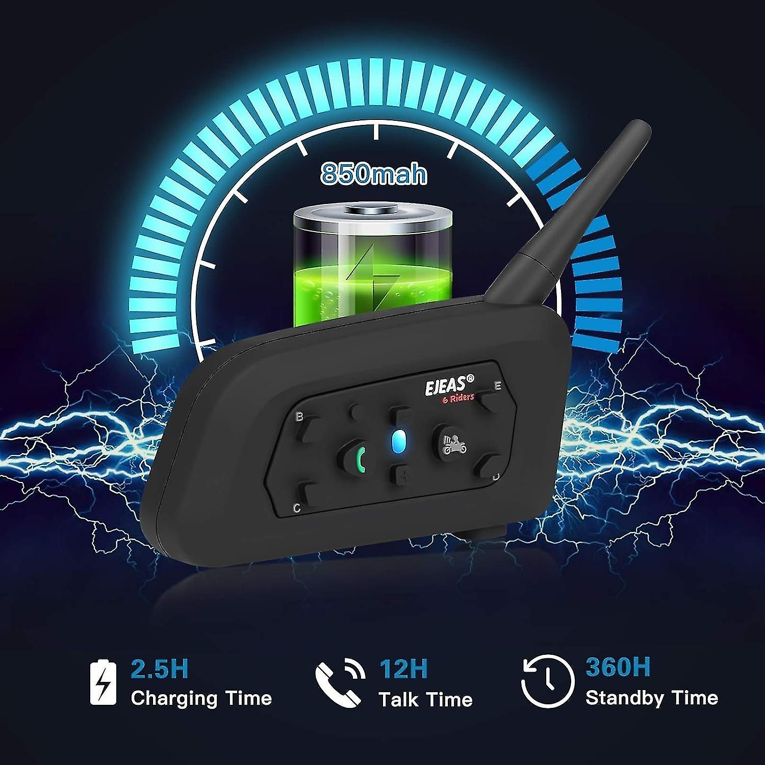 V6 Pro Motorcycle Helmet Bluetooth Intercom Headset Communication ...