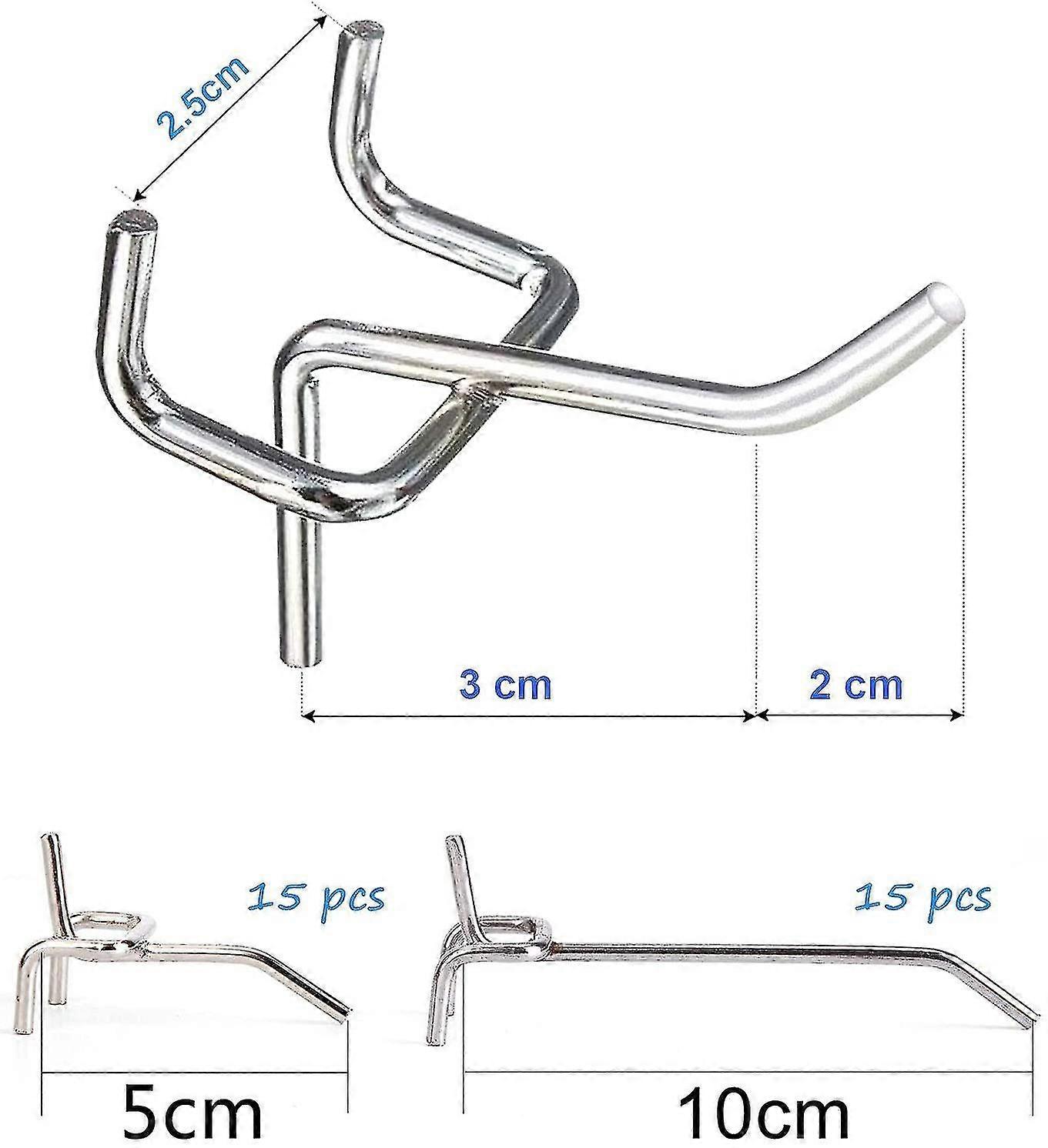 Metall Pegboard krokar Pegboard krokar väggpanel dörr väggkrokar för ...