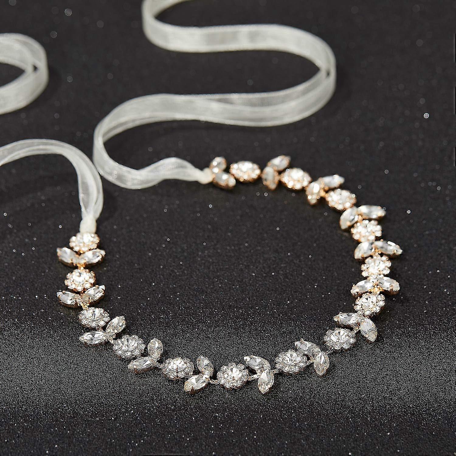 Rhinestone Bridal Headband Crystal Wedding Headpiece Gold Hair ...