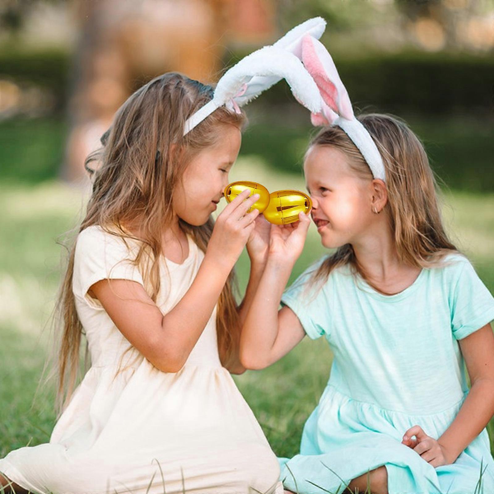 Golden Eggs Plastic Easter Eggs Fillable Surprise Empty Eggs For Easter ...