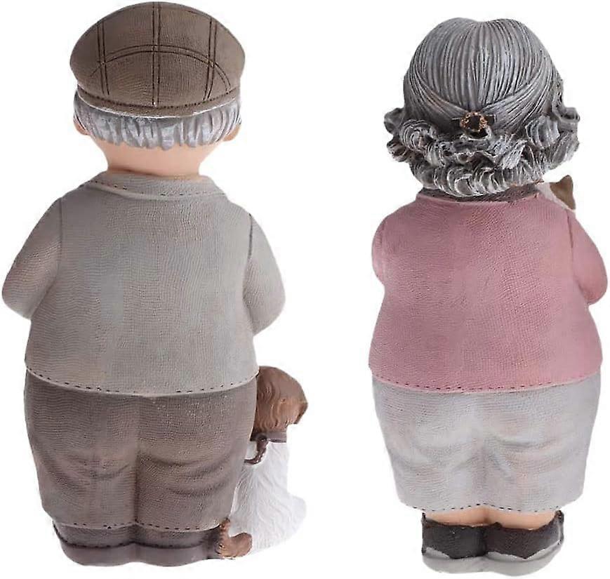 Elderly Couple Figurines Statue Resin Loving Grandparents Sculpture ...