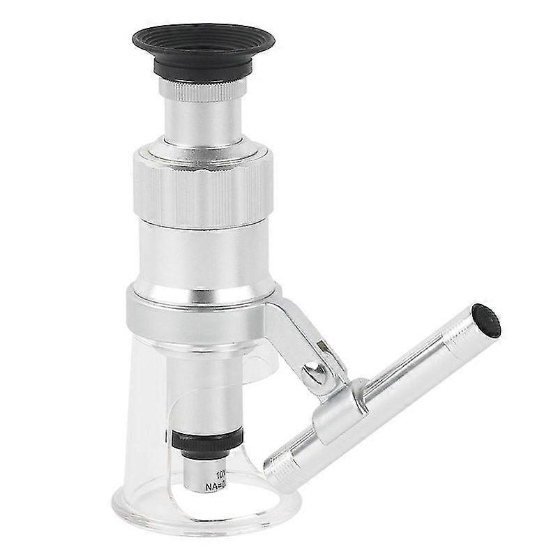 40X 60x 100x portable microscope scale measurement eyepiece led light ...