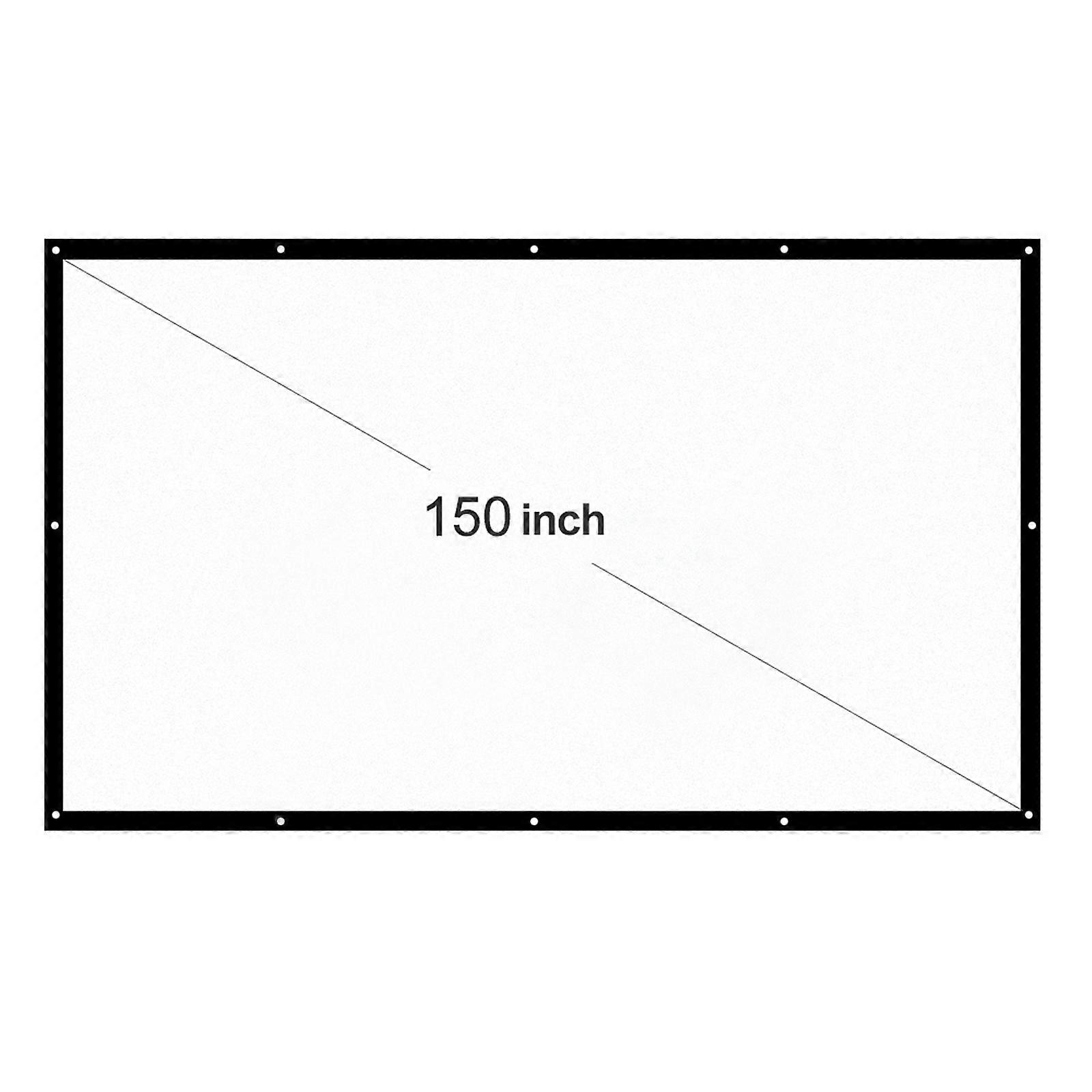 H150 150'' Portable Projector Screen HD 16:9 White Dacron 150 Inch ...