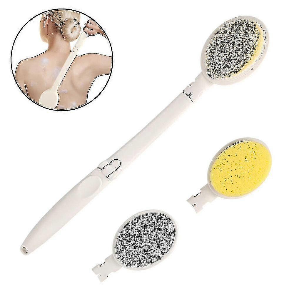 Bathroom Body Brush Set With Long Handle, 3 In 1 Foldable Shower Brush ...