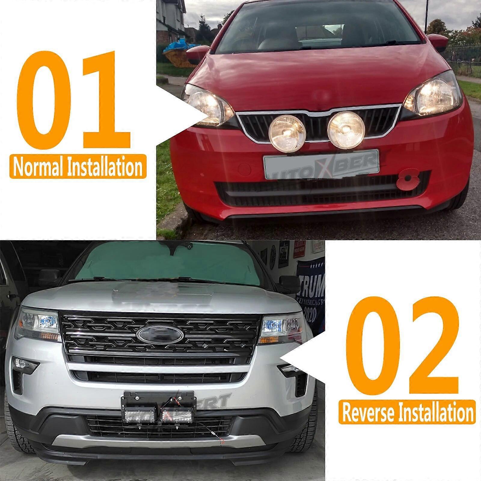 Car Front Bumper Number Plate Bracket Mounting LED Lights License Free ...