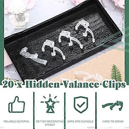 24 Pieces 2 Inch Valance Clips Clear Mini Blind Clips Hidden Window ...