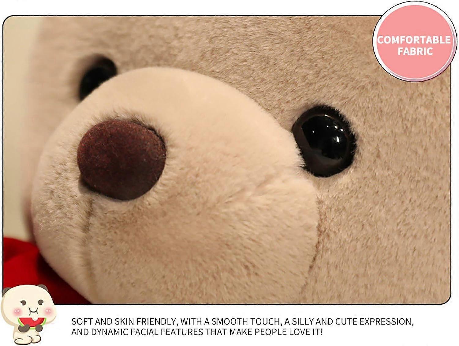 Valentines Teddy Bear with Rose, Cute Stuffed Animal Bears Soft Plushie ...