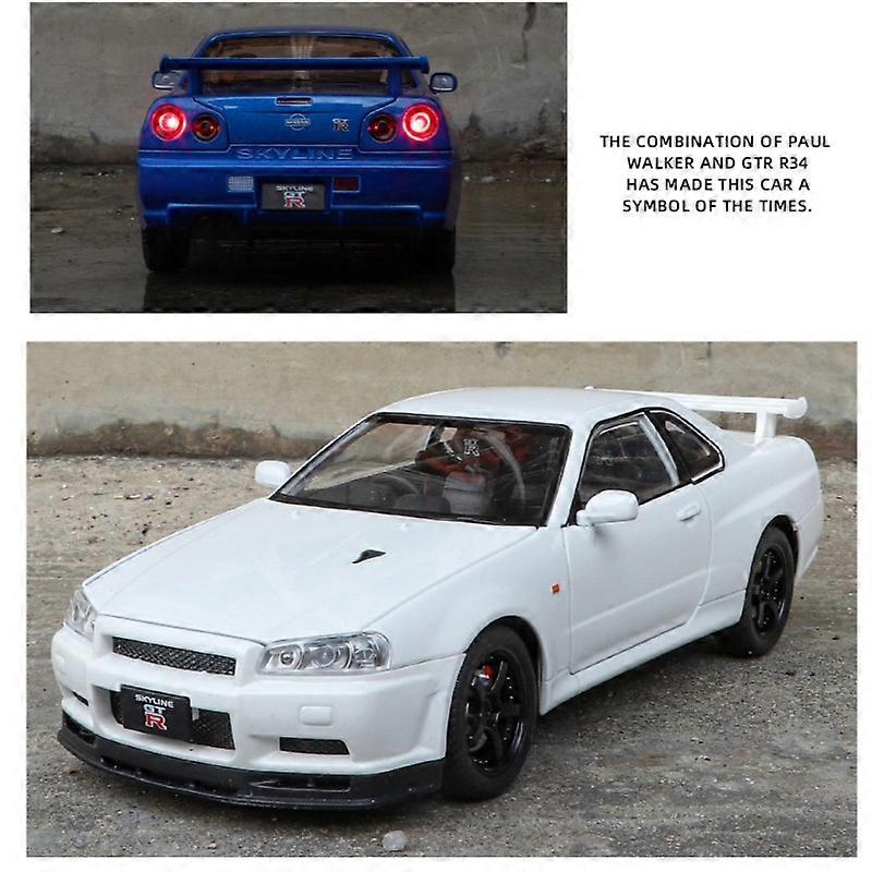 Wild Speed 1/24 Nissan Skyline GT-R R34 Alloy Car Model 1/32 JDM ...