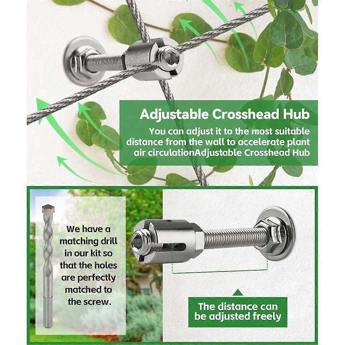 100FTGarden Wire Trellis for Climbing Plants, Stainless Steel Garden ...