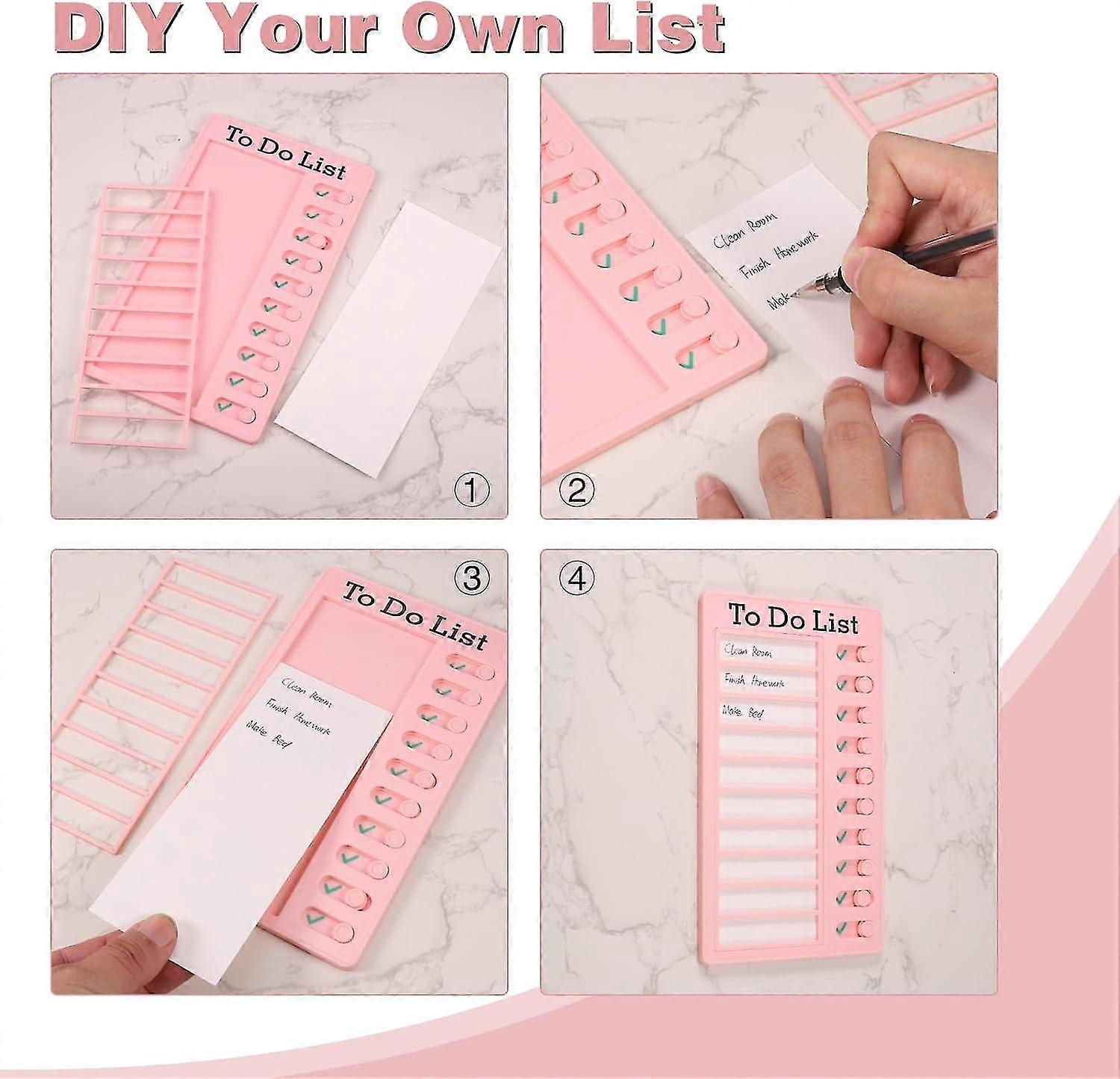 4 Pcs Sliding Routine Chores Chart, Chore Chart For Kids Reusable To Do List And Memo Checklist ...