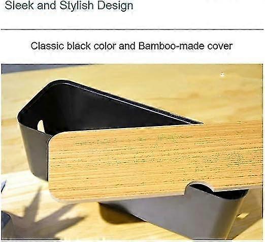 Cable Tidy Box, Wood Grian Under Desk Cable Management Organiser Box ...