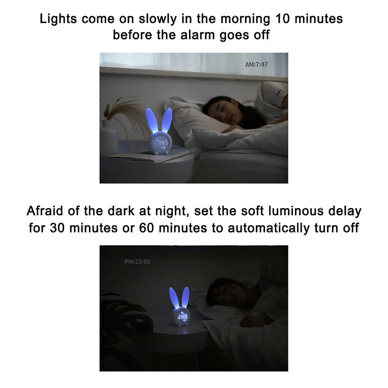 Rabbit Wake Up Alarm Clocks with Night Light | Fruugo UK