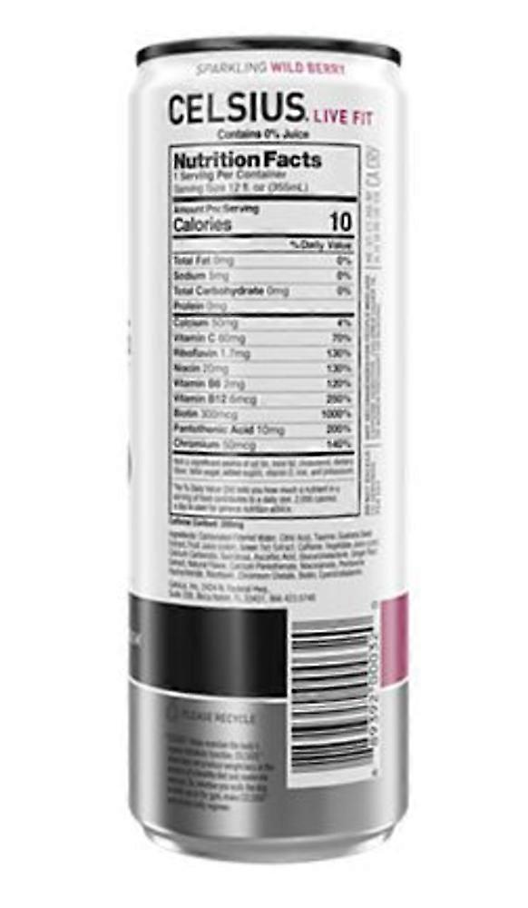 Celsius Energy Drink - Wild Berry (4 x 12 Fl Oz., No Sugar or ...