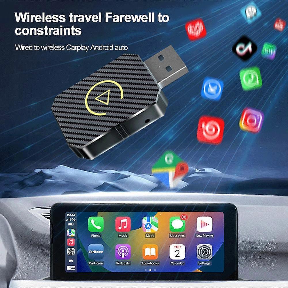 2 In 1 Wireless CarPlay Adapter Android Auto Wireless Adapter Smart Mini Box USB Dongle Plug and ...