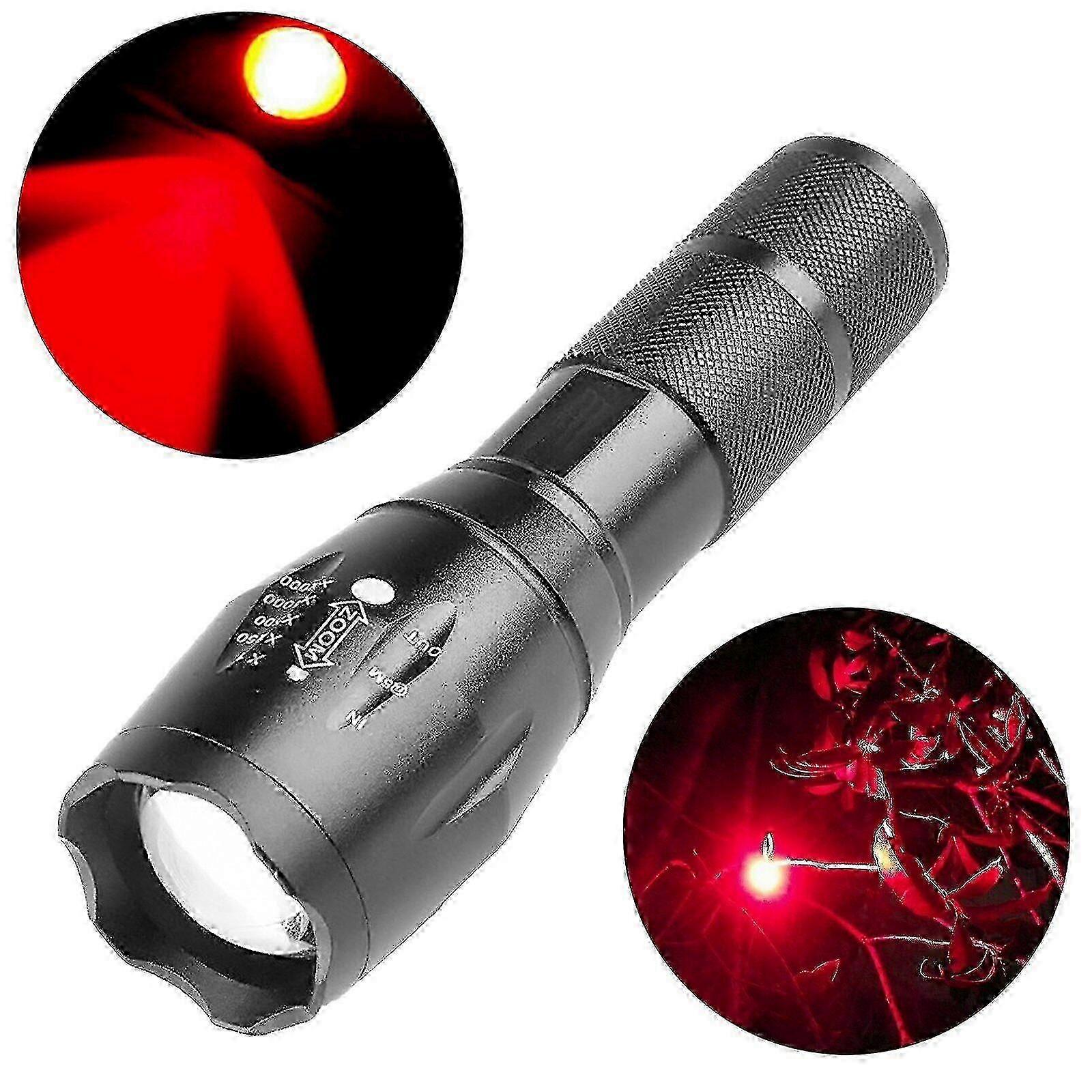 670nm Zoom Red Light Flashlight Torch Macular Degenerative Eye Sight ...