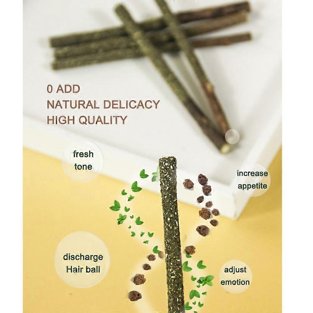6 Sticks Natural Cat Mint Sticks Cat Catnip Chews Toys Pet Molar Sticks ...