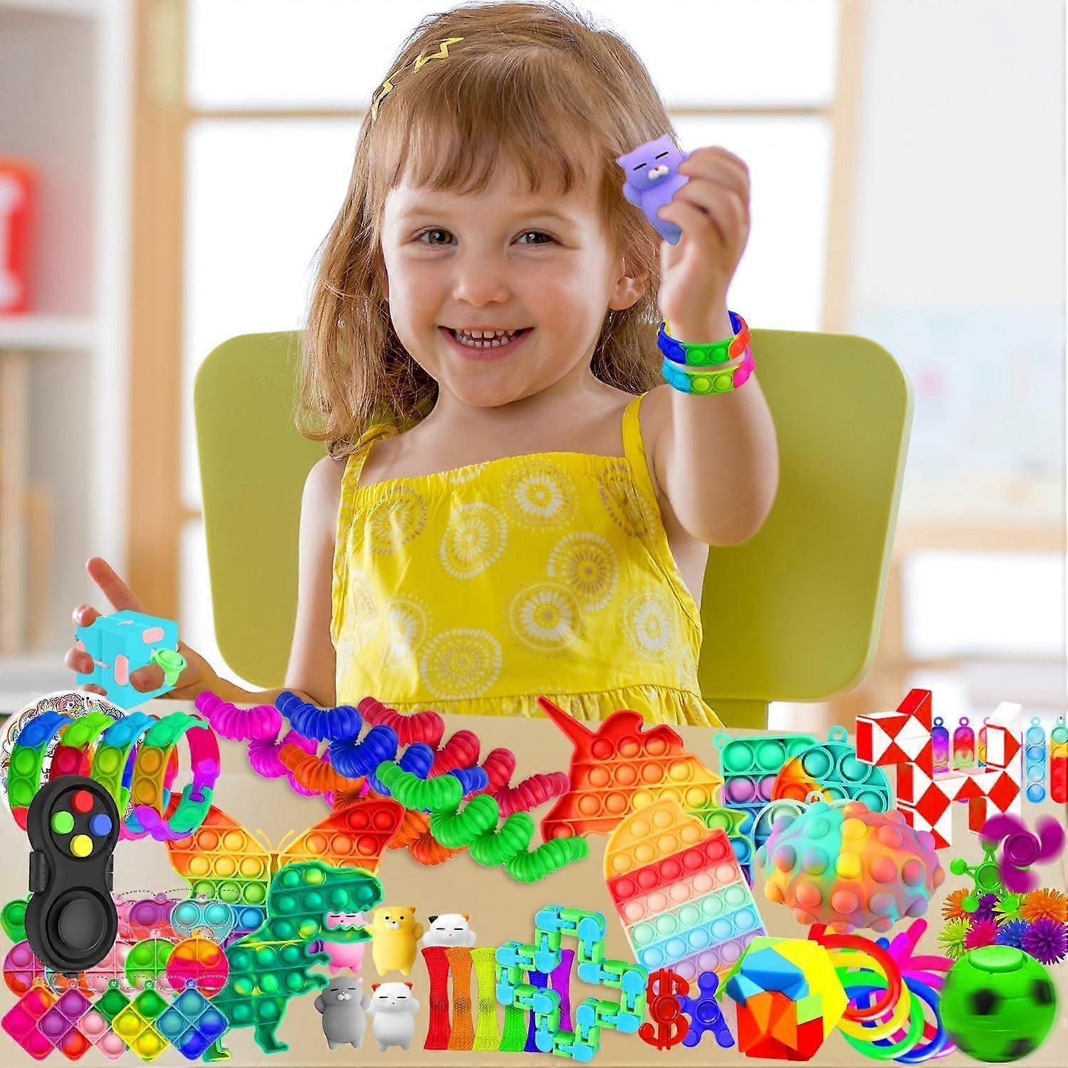 Fidget Toys, 55 Pack Fidgets Set Stocking Stuffers for Kids Party Favors Autism Sensory Toy Bulk ...