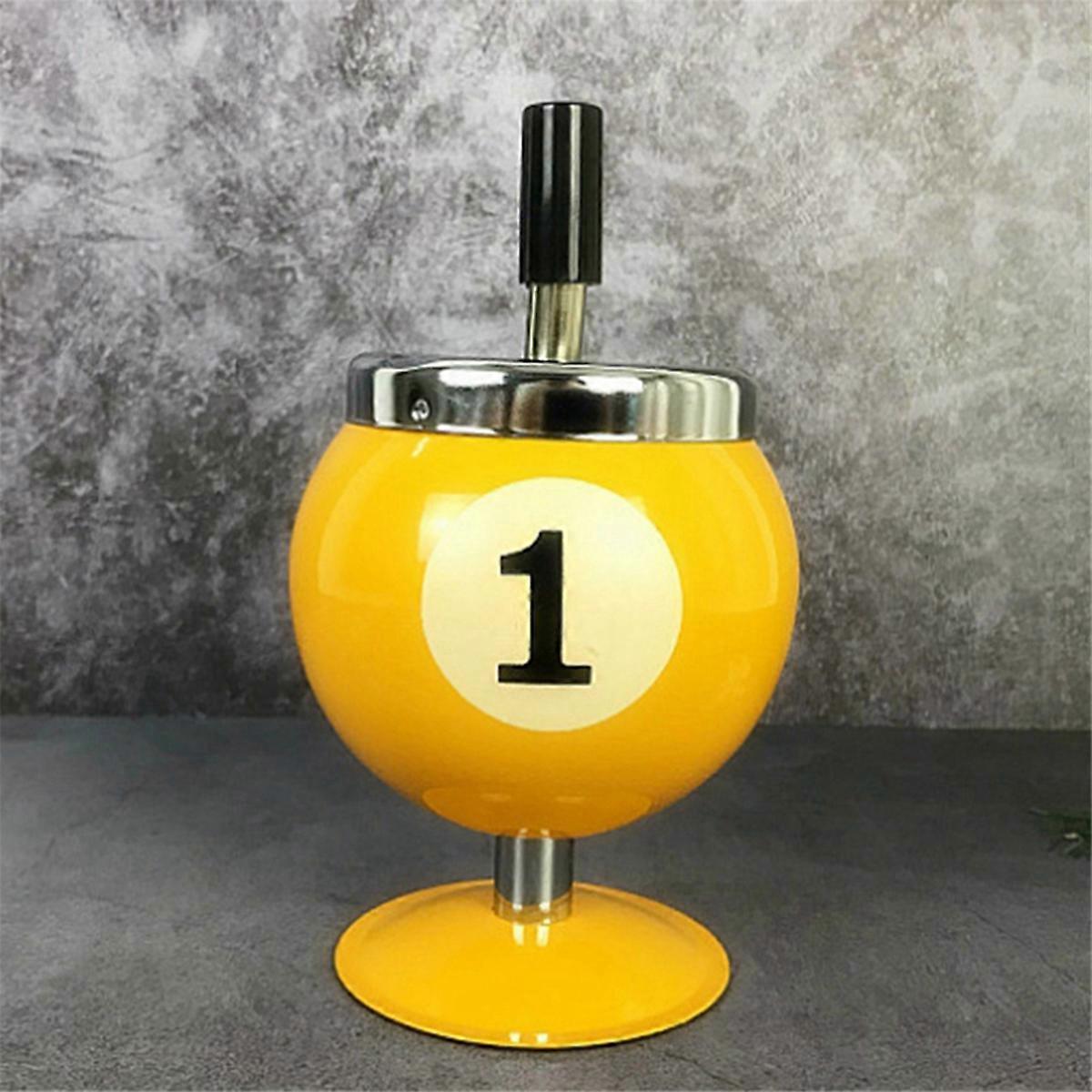 Pool Billiard Ball Design Ashtray Portable Metal Ashtray,Black,No. 8 ...