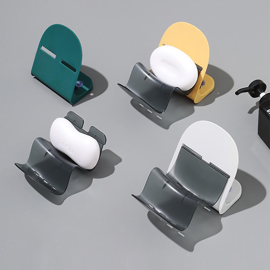 For Creative Wavy Funnel Soap Dish With Suction Cup Base Container Self ...