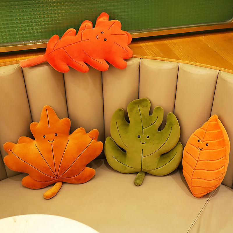 Variety Leaves Plush Pillow Kawaii Maple Leaf Ginkgo Leaf Green Leaf ...