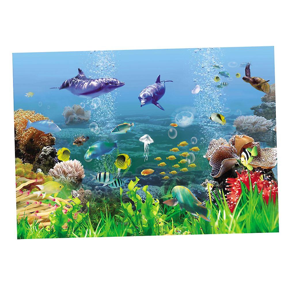 Pvc Aquarium Adhesive Background Sticker Fish Tank Decor Fish S | Fruugo UK