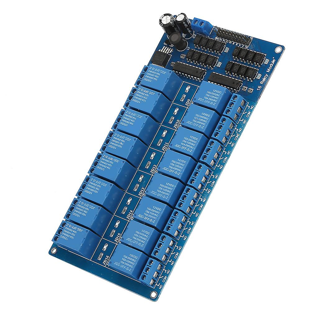 16-Channel 12V Relay Module Control Board with Optocoupler Protection ...