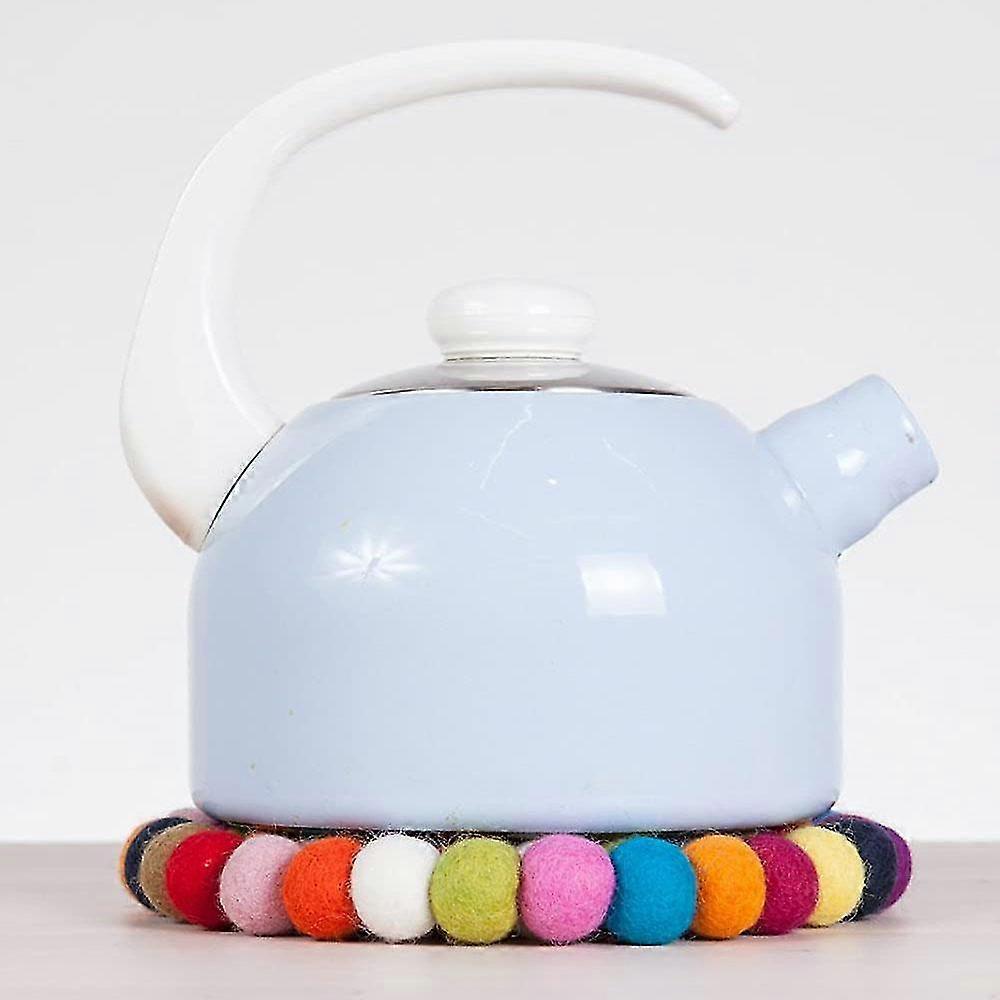 AHHA Yoga with Round Felticrafts Pot Coasters Made of Felt Handmade ...