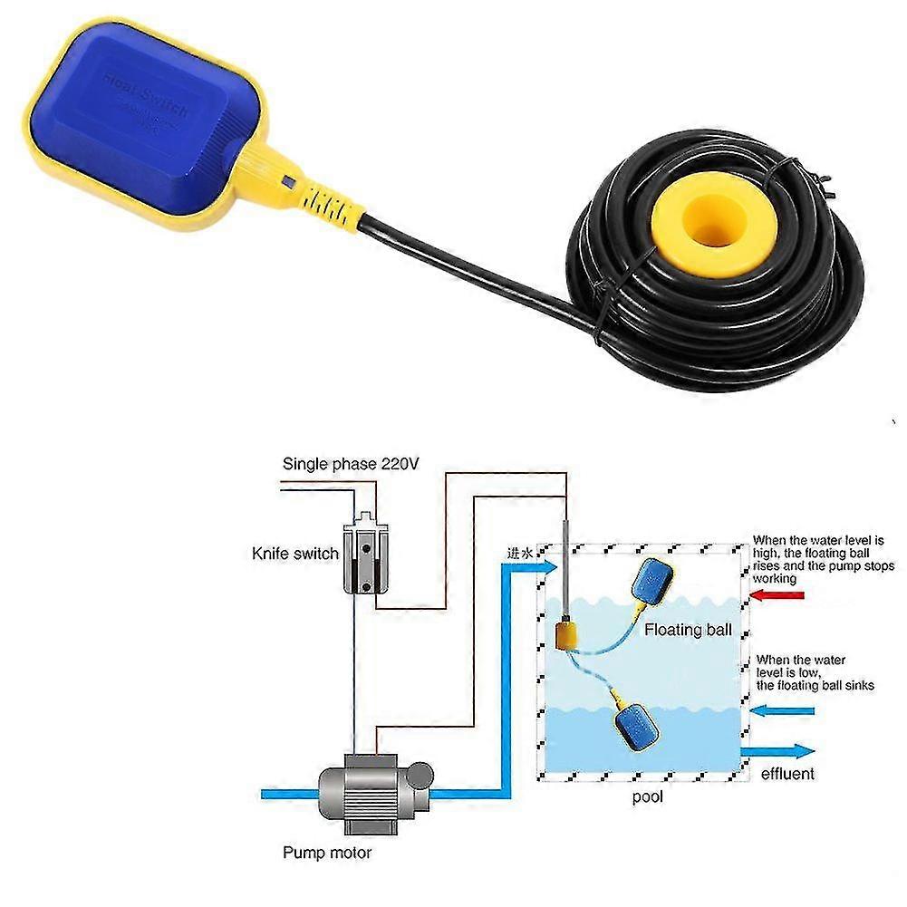 Float Switch with 10m Cable, Liquid Water Level Control Sensor Floating ...