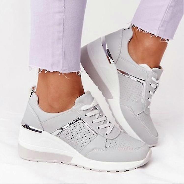 New Lace-up Wedge Sports Snickers Women's Vulcanized Casual Comfy Shoes ...