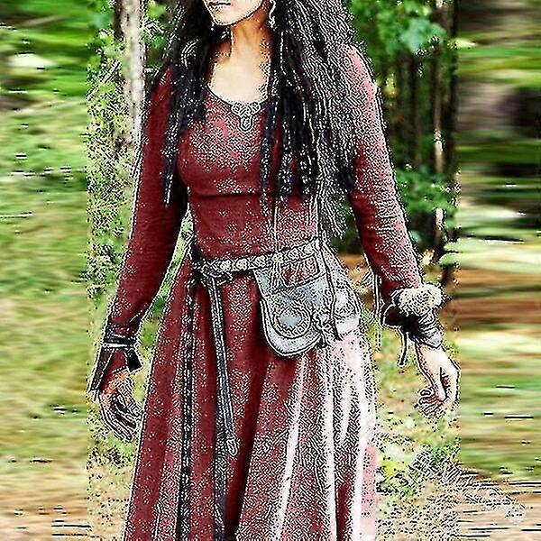 Medieval Dress Women Long Sleeve Maxi Robe Vintage Fairy Elven Dress ...