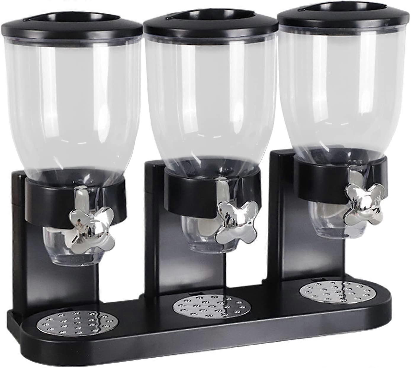 Triple Food Dispenser Canister Dry Food Dispenser Cereal Distributor ...