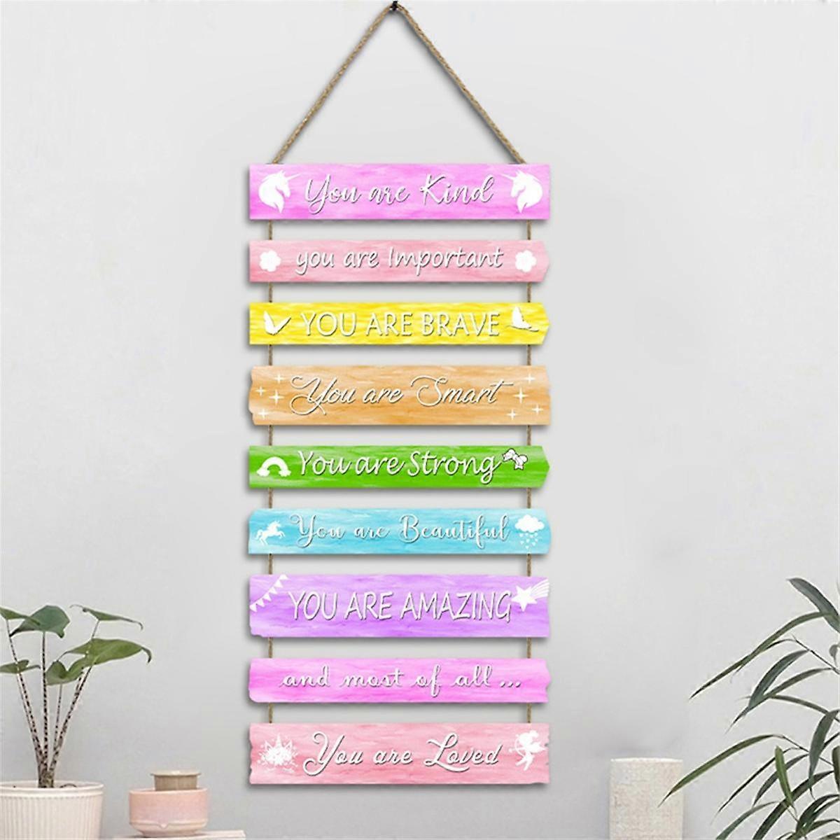 Girls Room Decor Bedroom Inspirational Wall Art for Kids Rainbow Wall ...